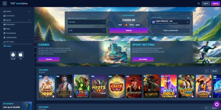 Wintopia Online Casino - Play Now and Start Winning!